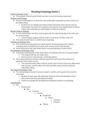 Archaeology Lecture 4 - The professor's name was David Hoefer. This was ...