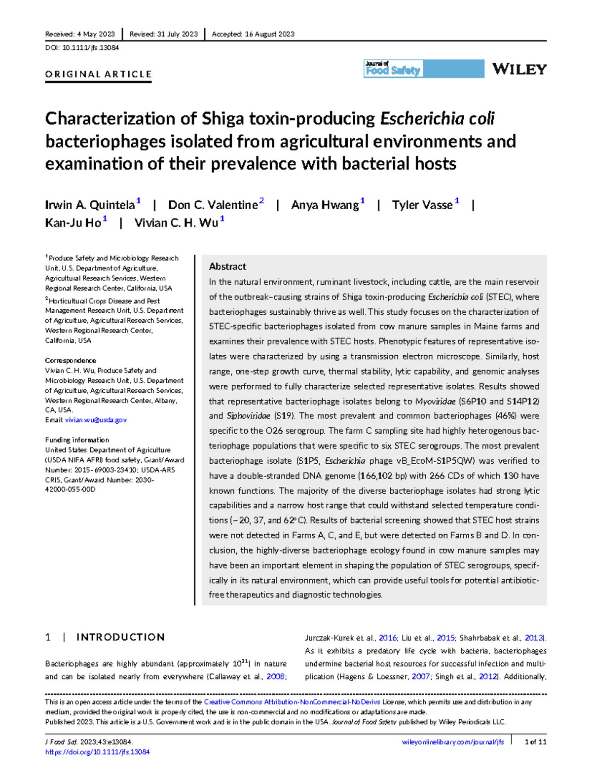 Jfs - Characterization of Shiga toxin-producing Escherichia coli - O R ...