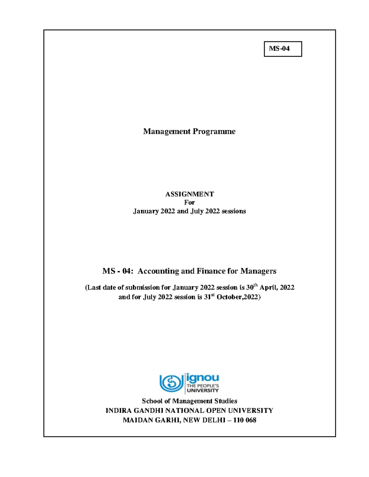 MS-4 2022 - Important assignment for 2022 students. Must do. - 0 ...