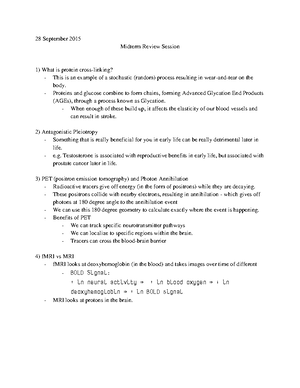 Summary - Midterm 2 study guide - The Aging Brain Midterm 2 Study Guide: Important Topics to ...