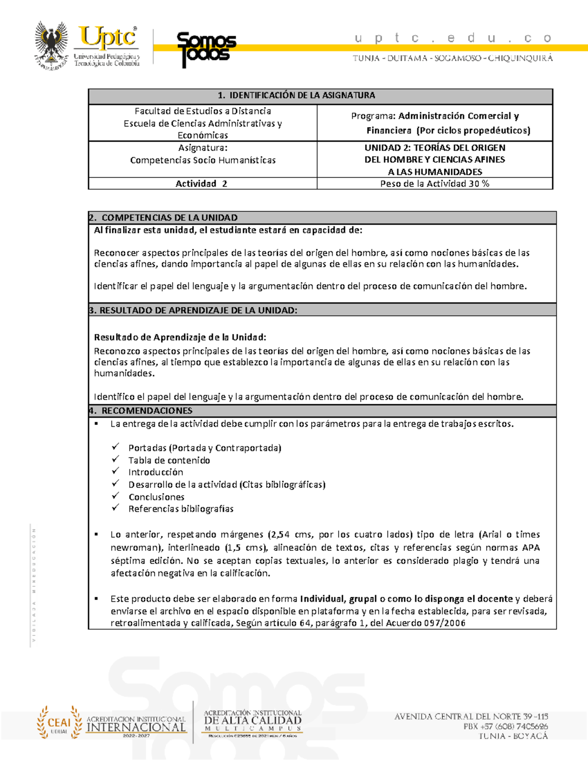 Actividad # 2 TPCF Competencias-Socio-Humanisticas-II-2023. - IDENTIFICACI”N DE LA ASIGNATURA ...