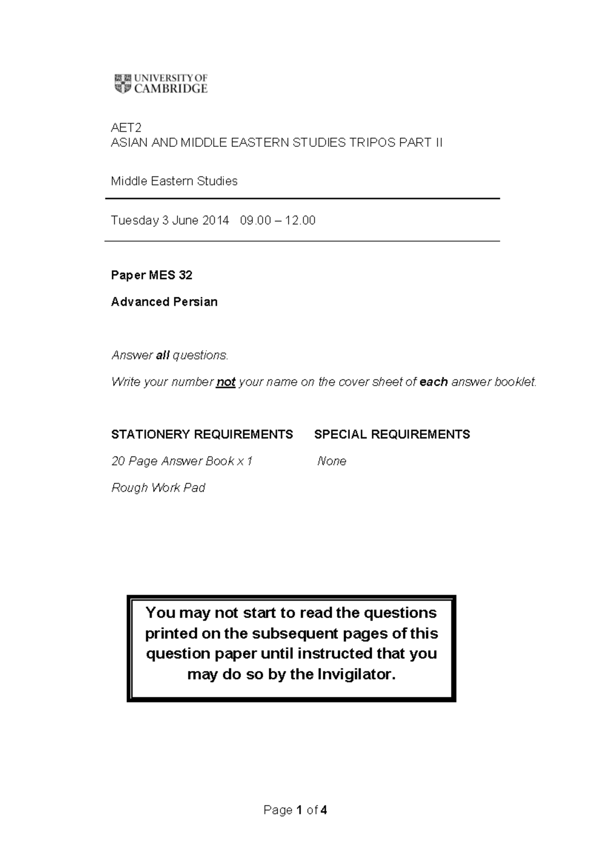 MES32 2014.pdf - AET2 ASIAN AND MIDDLE EASTERN STUDIES TRIPOS PART II Middle Eastern Studies ...