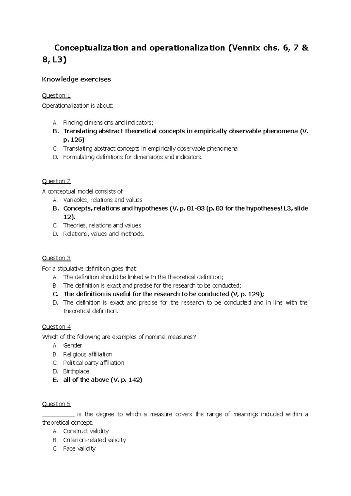 3Conceptualization and operationalization - 6, 7 & 8, L3) Knowledge ...