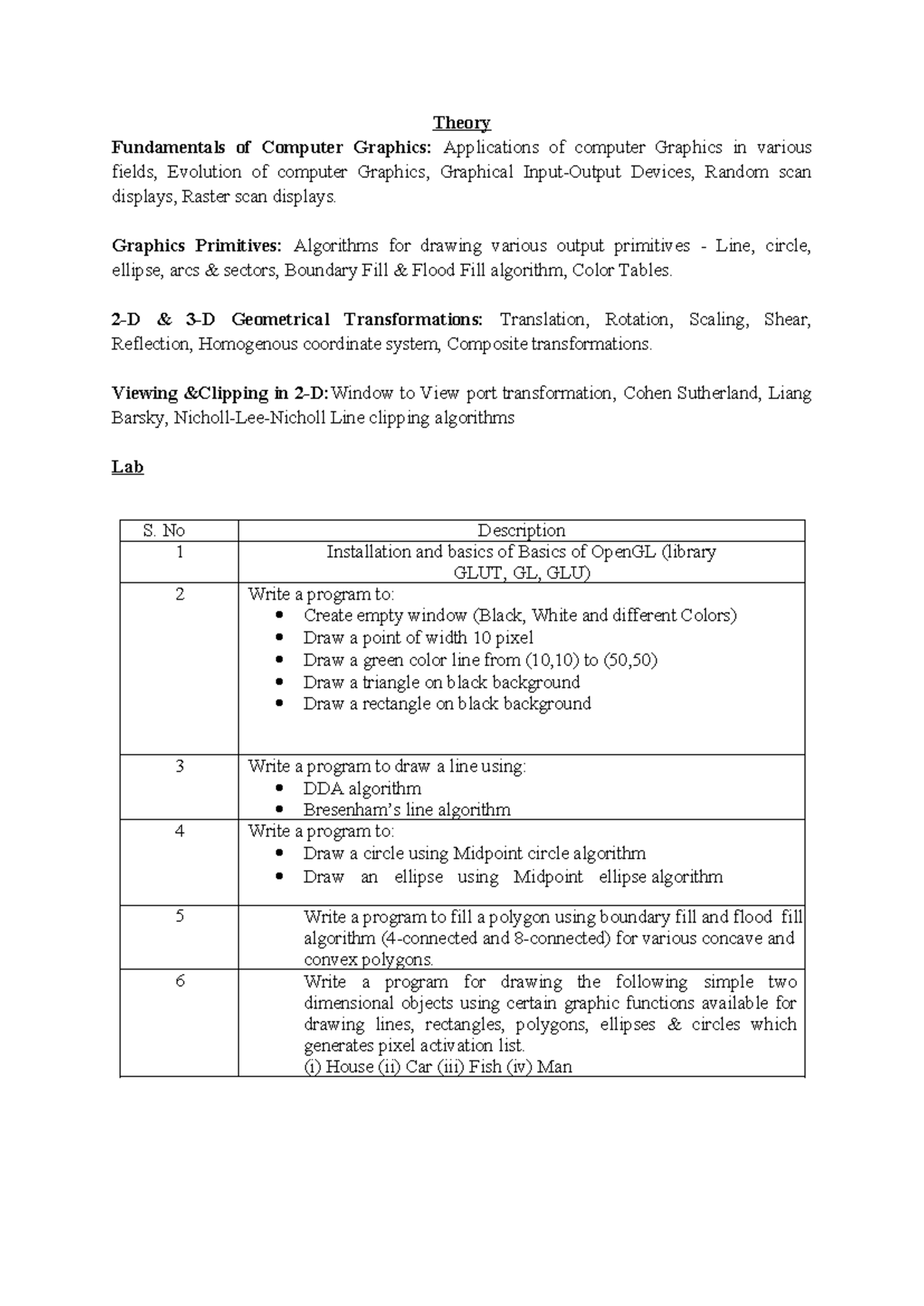 Quiz syllabus - Theory Fundamentals of Computer Graphics: Applications ...