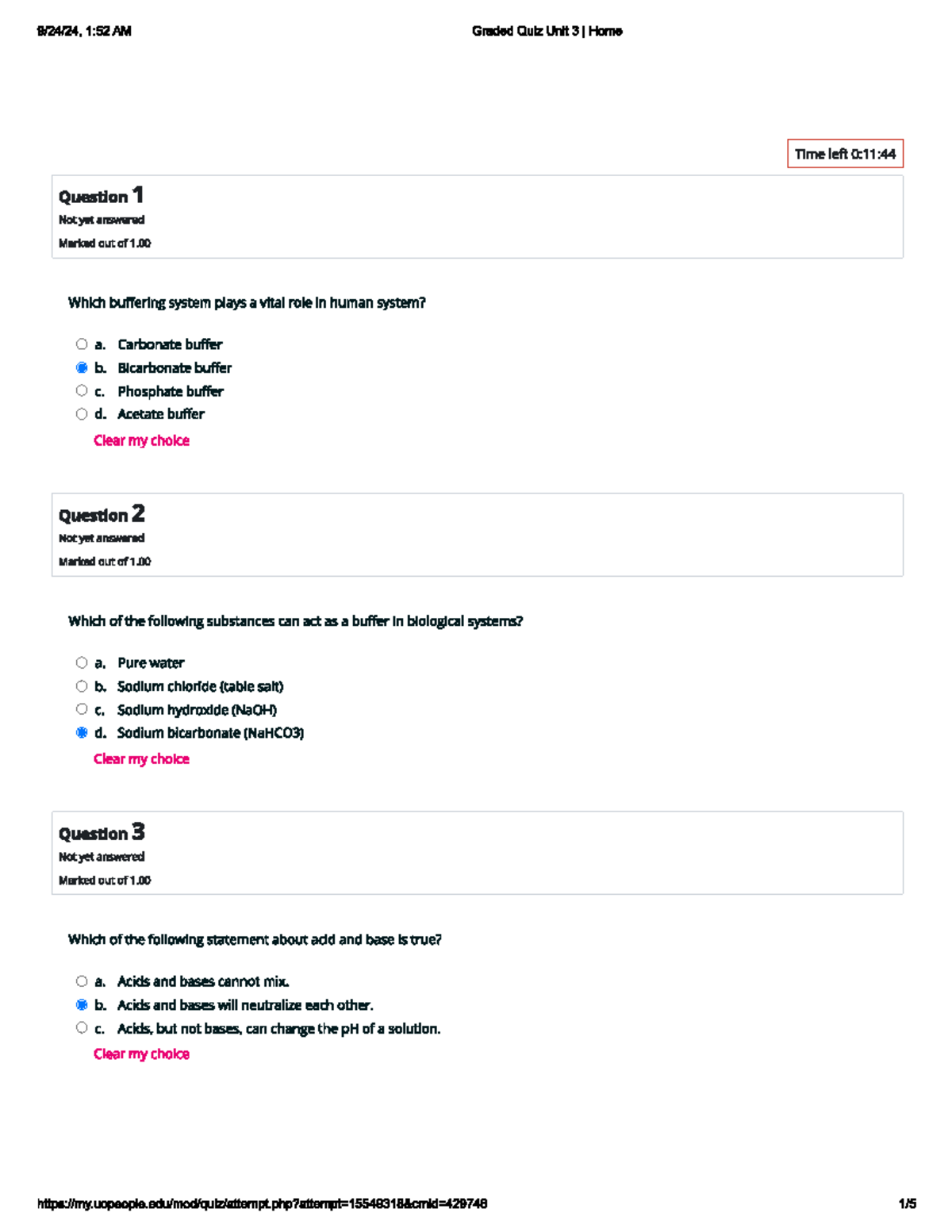 Graded QUIZ 3 FOR BIOL 1101 - 1:52 AM Graded Quiz Unit 3 I Home Time ...