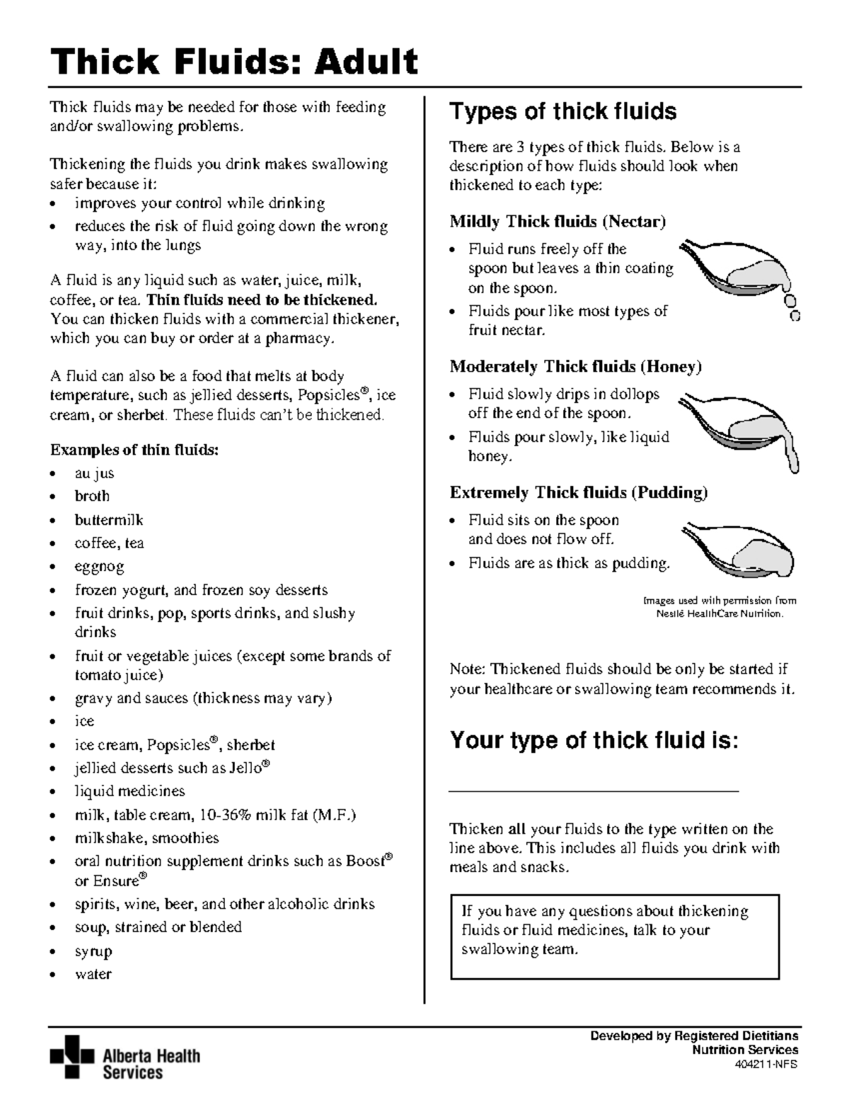If nfs thick fluids - Notes - Thick Fluids: Adult Developed by ...