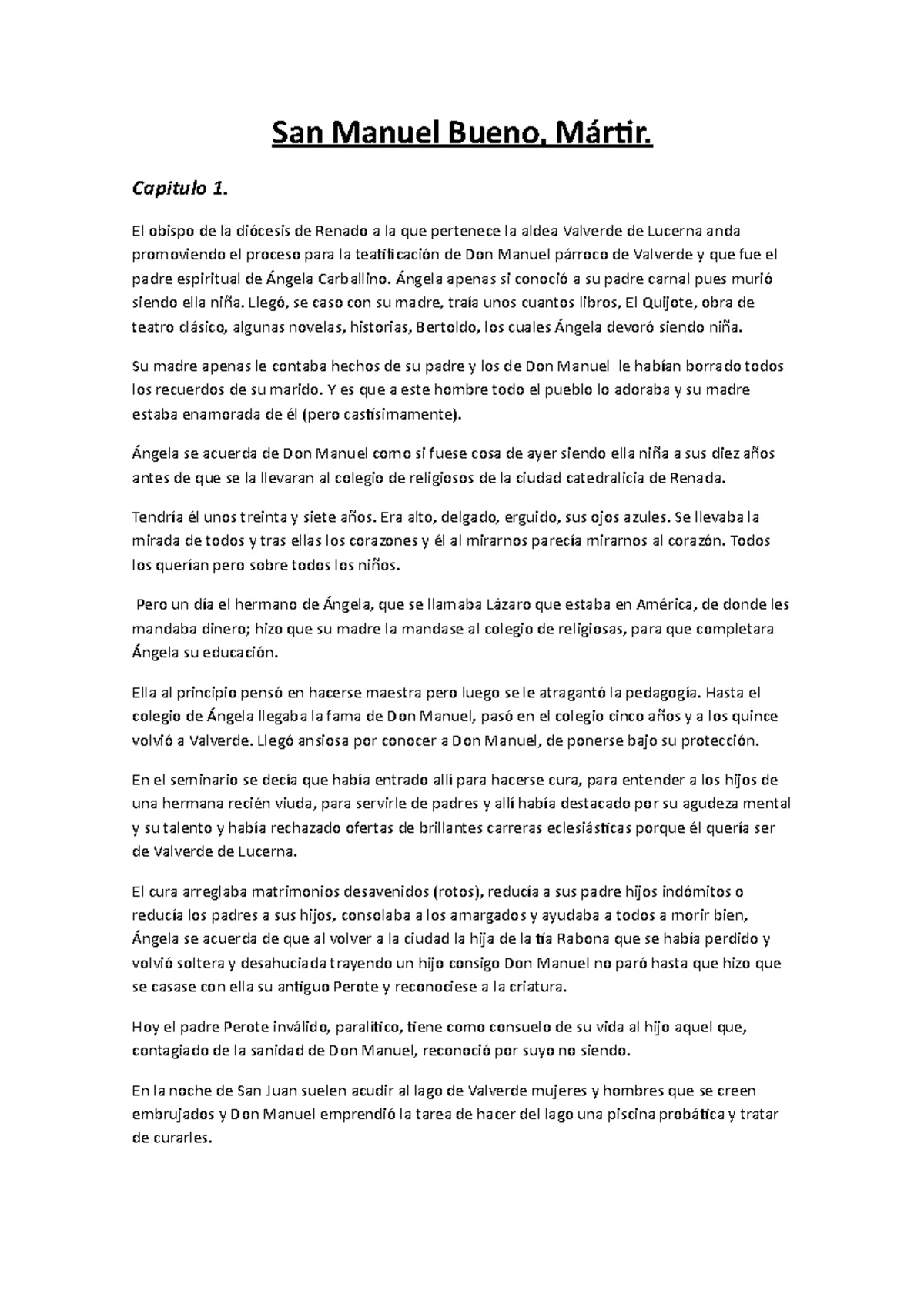 San Manuel Bueno%2c Martir. - San Manuel Bueno, Capitulo 1. El obispo ...