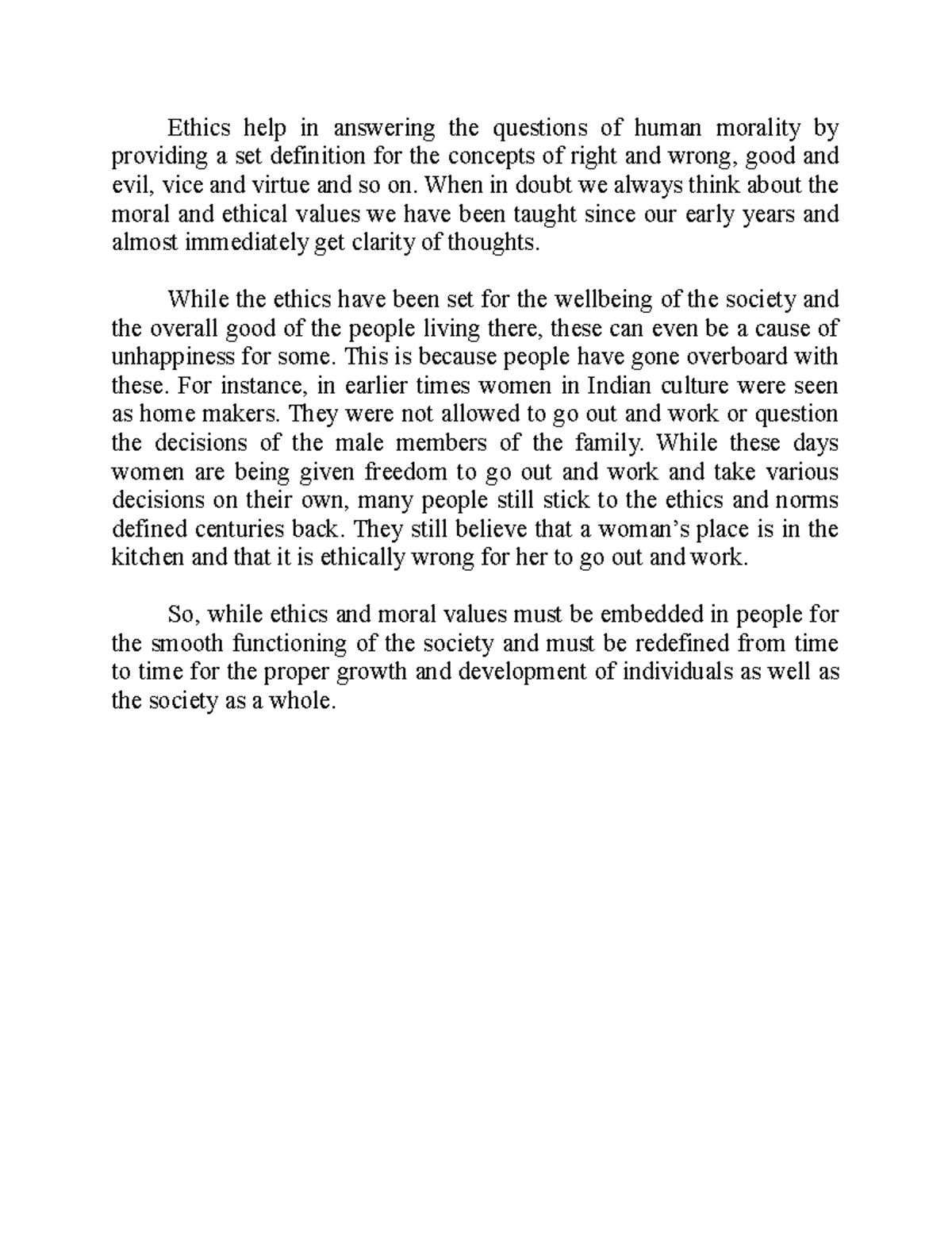 Buseth Script - For notes. - Ethics help in answering the questions of ...