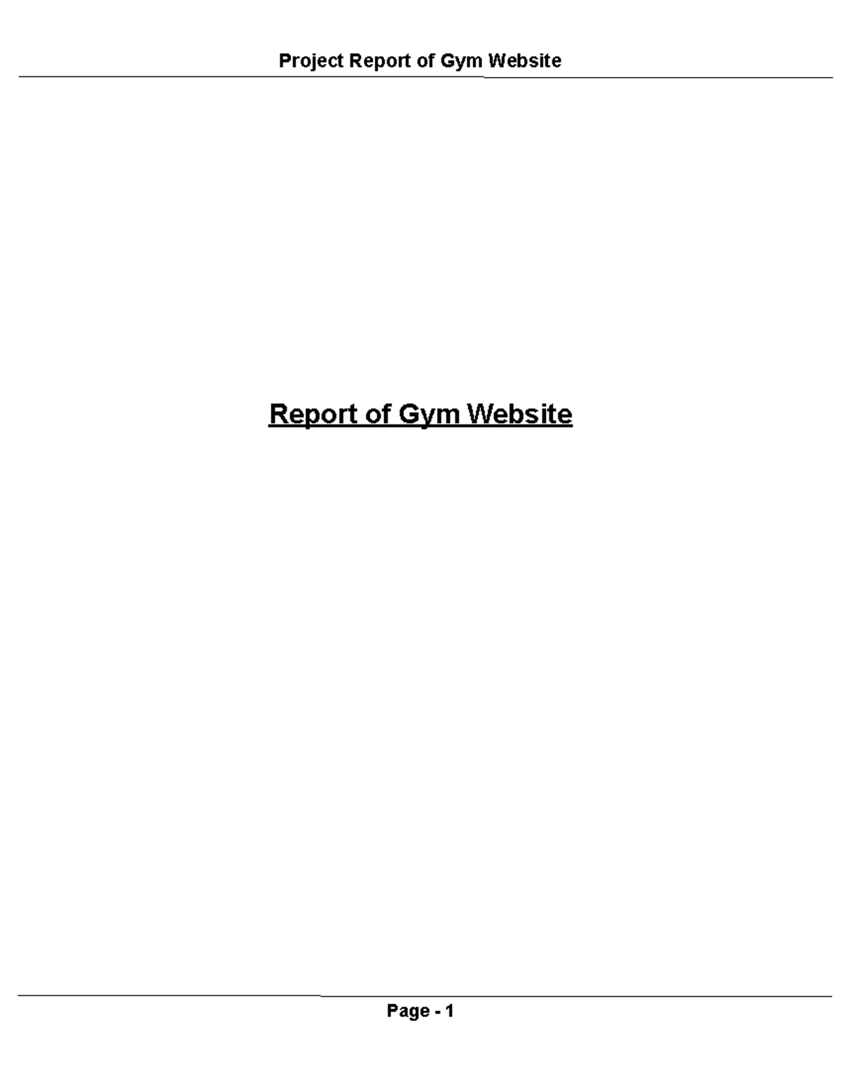 379539087-Gym-Website - Report of Gym Website Introduction of the ...