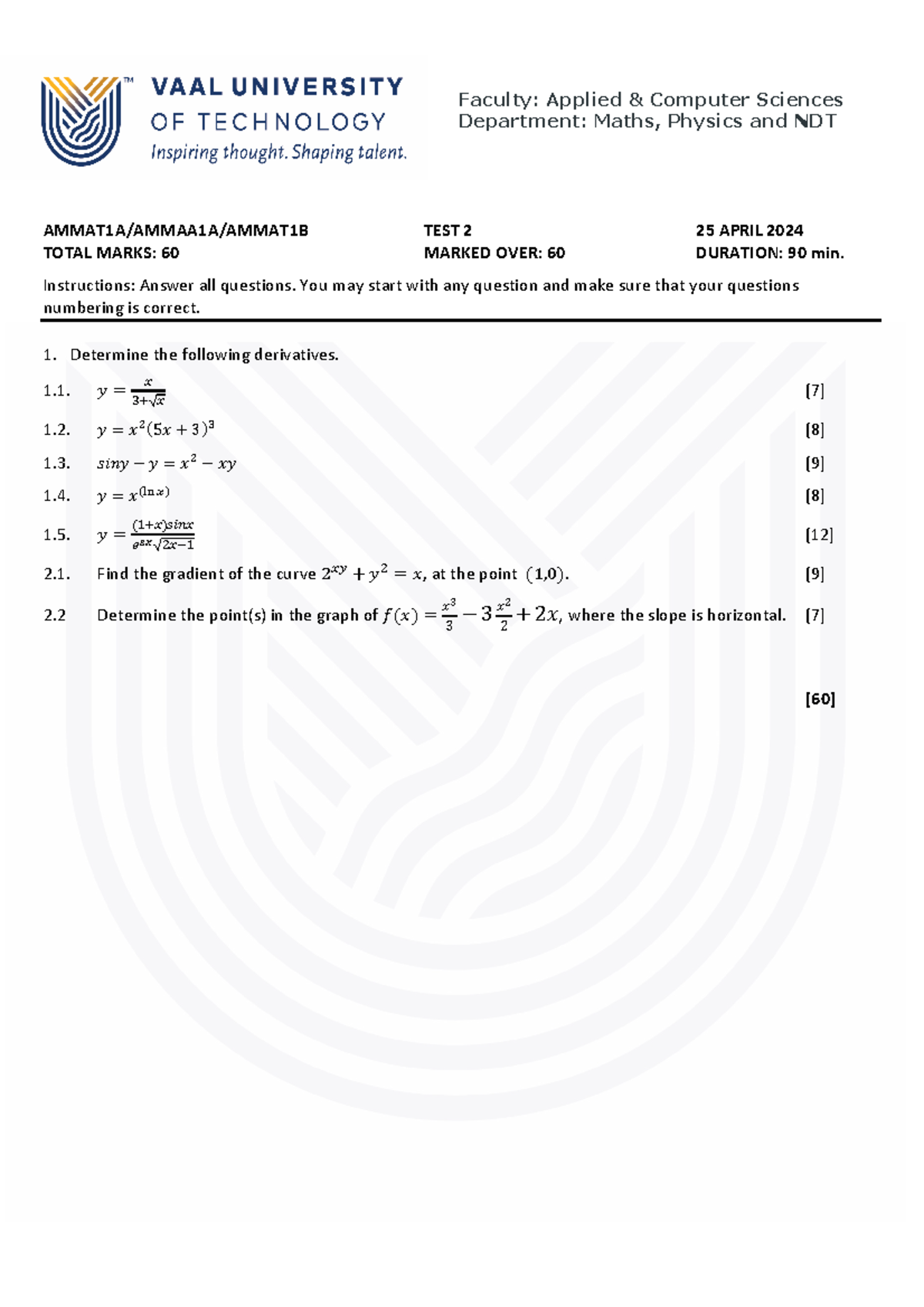 Test 2. 25 - This will help for students to practice - Faculty: Applied ...
