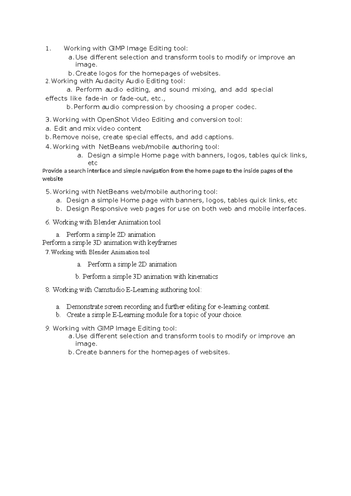 Ccs352 lab questions - 1. Working with GIMP Image Editing tool: a. Use ...