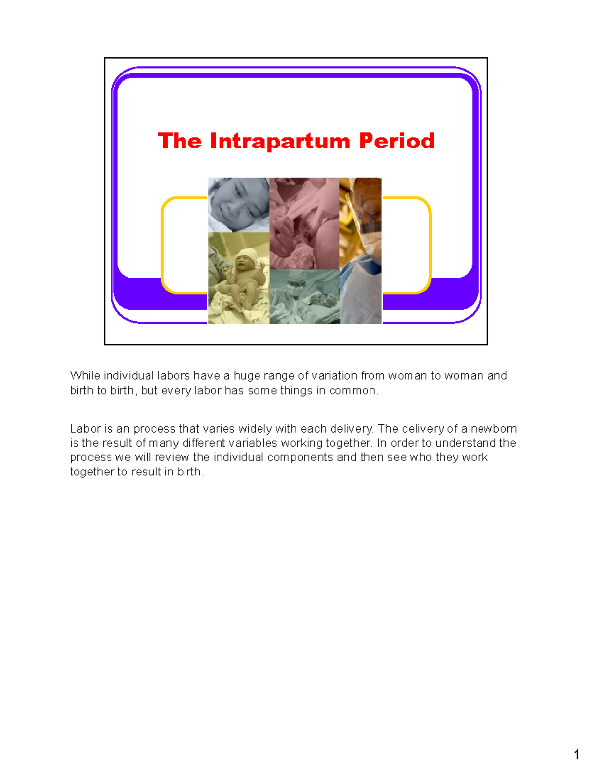 intrapartum OB study notes lecture Block 3 study guide Power point ...