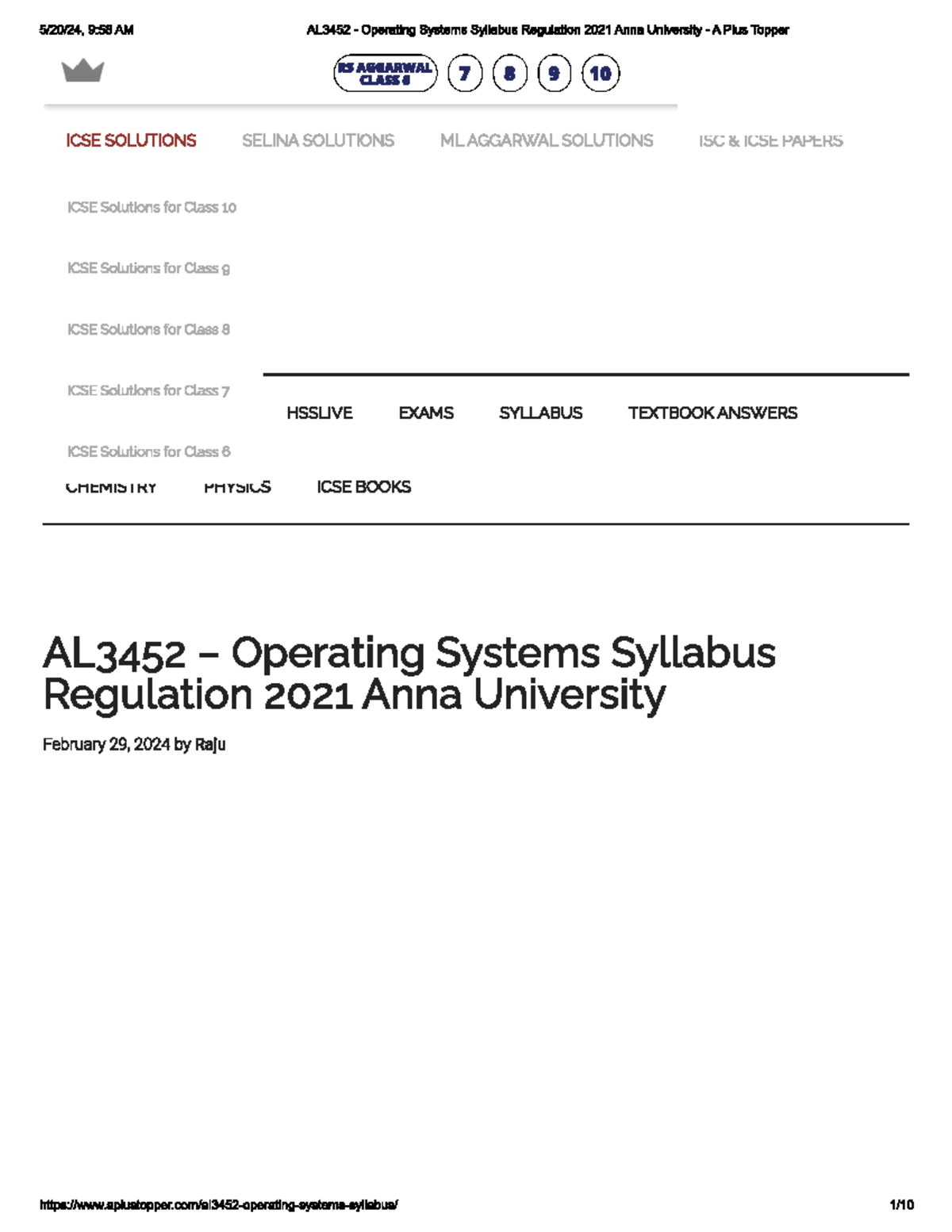 Os syllabus - os syllbus - Data science and analytics - Studocu