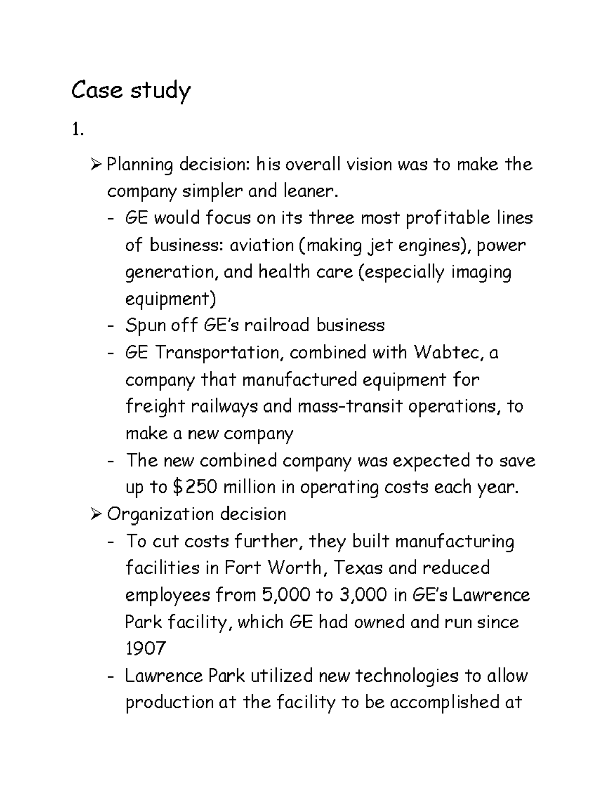 Case-study - msa kc kls - Case study 1. Planning decision: his overall ...