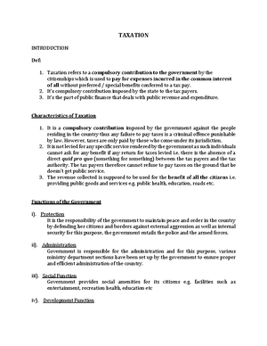 Taxation notes pdf - BASIC CONCEPTS AND PURPOSES OF TAXATION BASIC ...