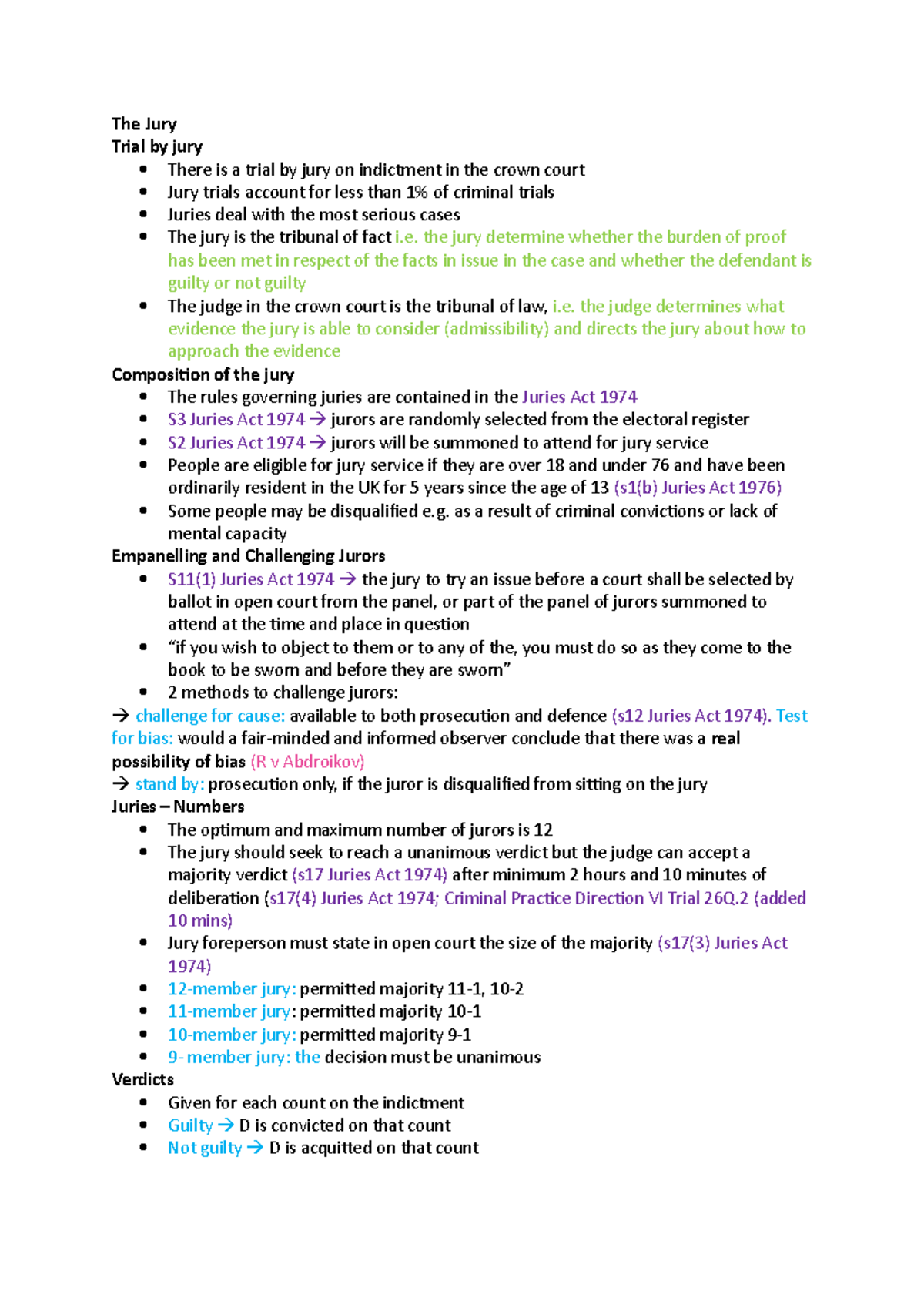 The jury - Lecture Notes - The Jury Trial by jury There is a trial by ...