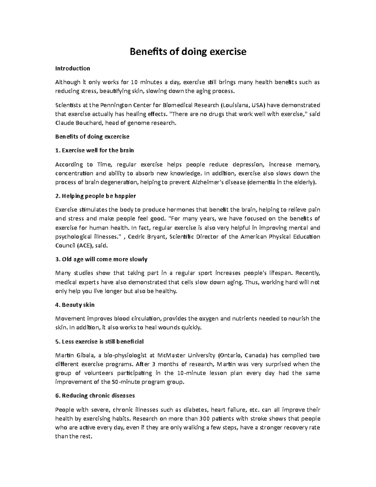 Benefits of doing excercise - Benefits of doing exercise Introduction ...