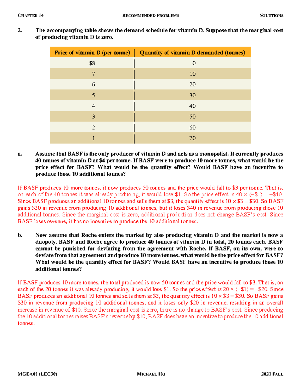 Chapter 14 - Recommended Problems - Solutions - The accompanying table ...