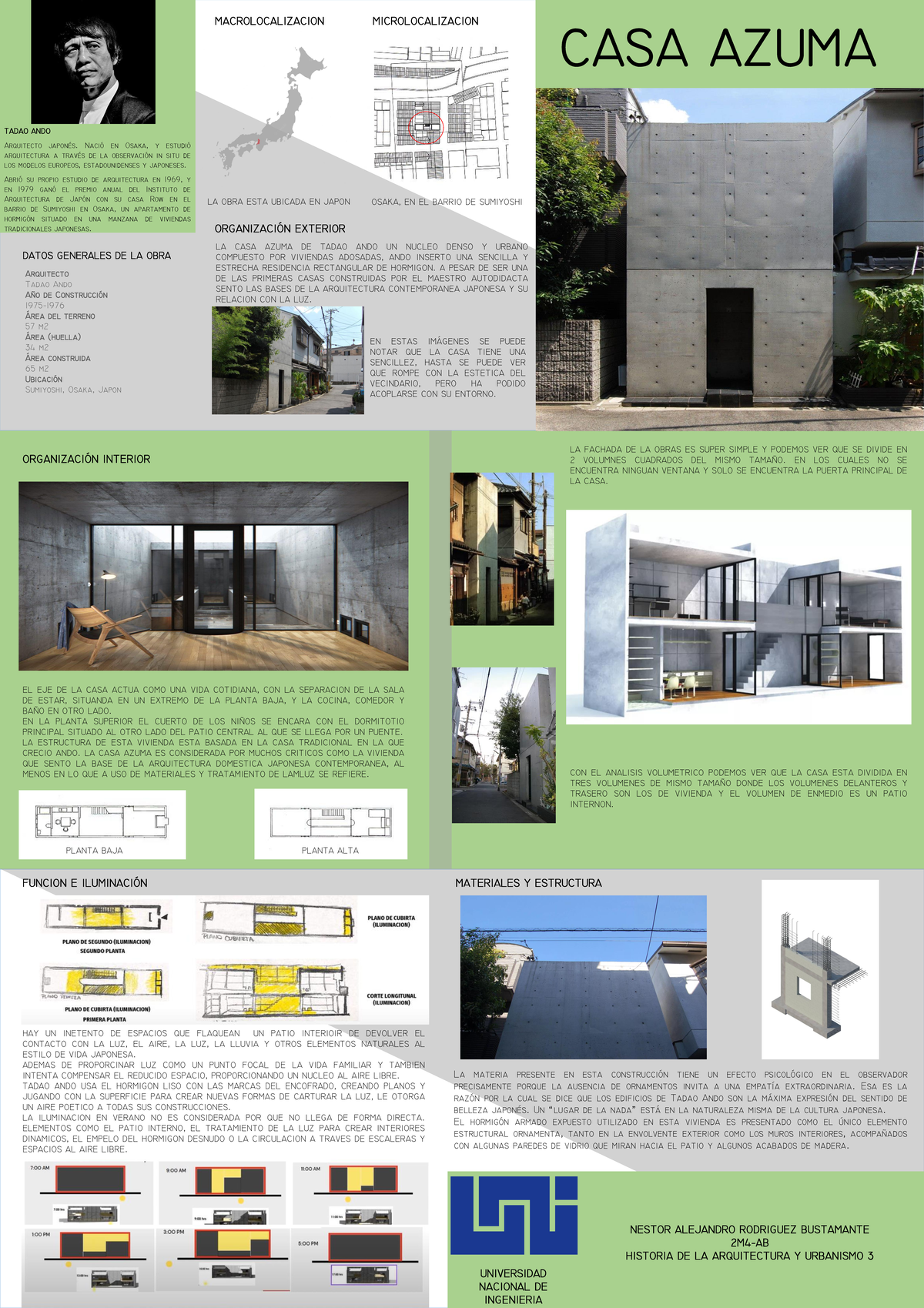 CASA Azuma - análisis de una obra japonesa - M TADAO ANDO Arquitecto o . N ci e O k , y - Studocu