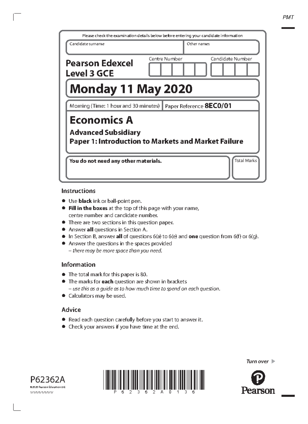 June 2020 QP - ECON ECON EOCN - Candidate surname Other names Total ...