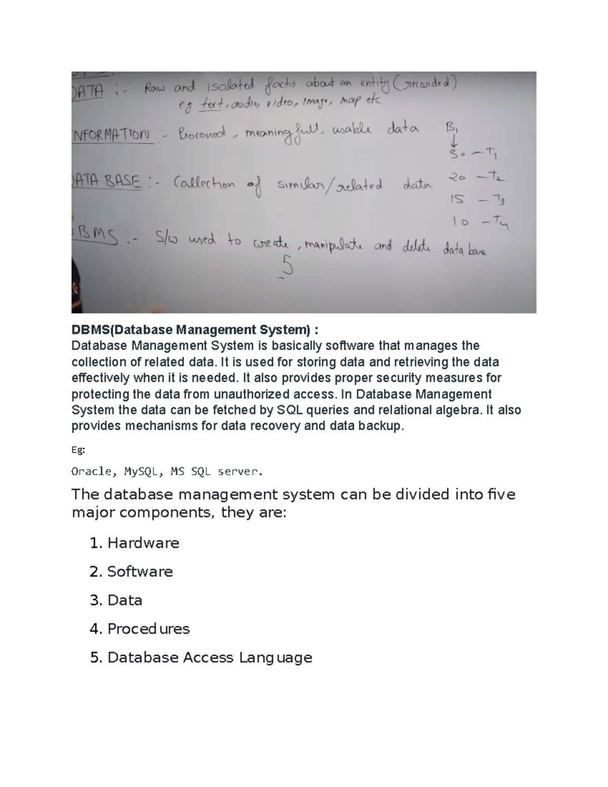 Dbms Ch 1 Database Management System Dbmsdatabase Management System Database Management