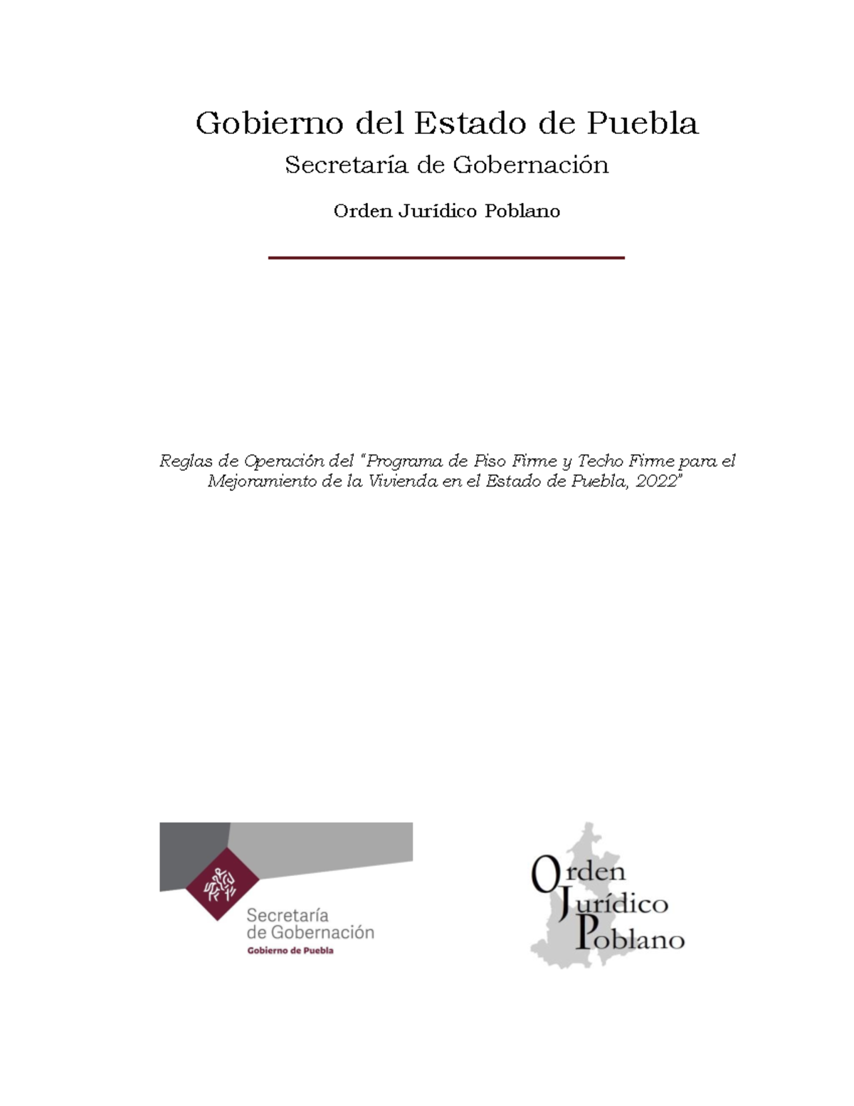 Reglas Operacion Programa de Piso Firme y Techo Firme para el Mejoramiento de la Vivienda 2022 ...