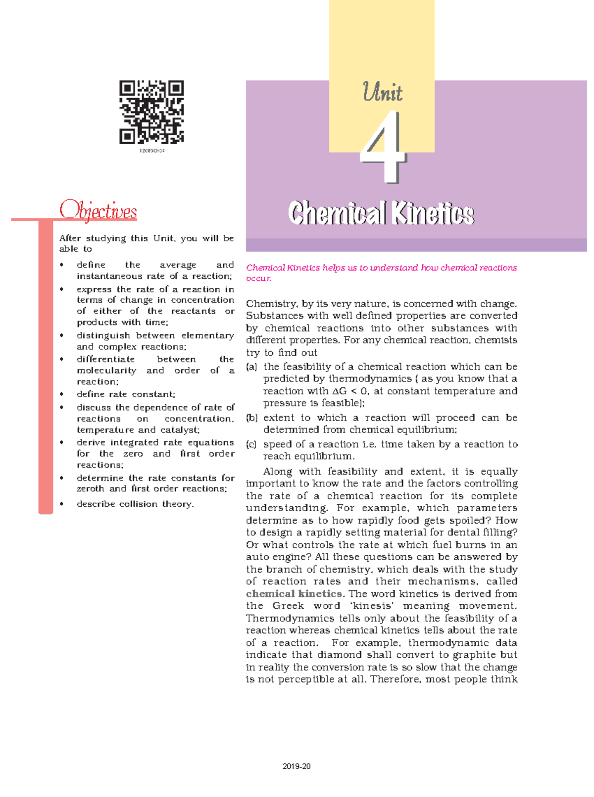 Chemical Kinetics -UNIT-4 - Chemistry, by its very nature, is concerned ...