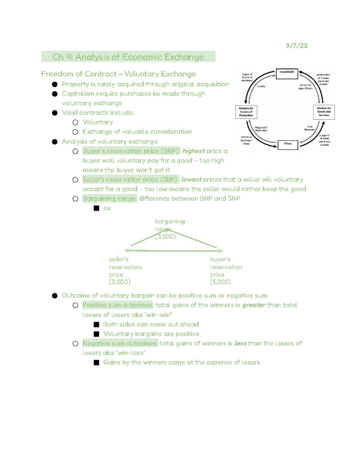 Econ 1000 chapter 4 - 9/7/ ..... 4: Analysis of Economic Exchange ...