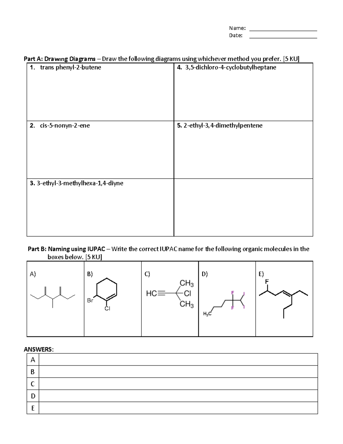 Organic CHEM - practice - Studocu