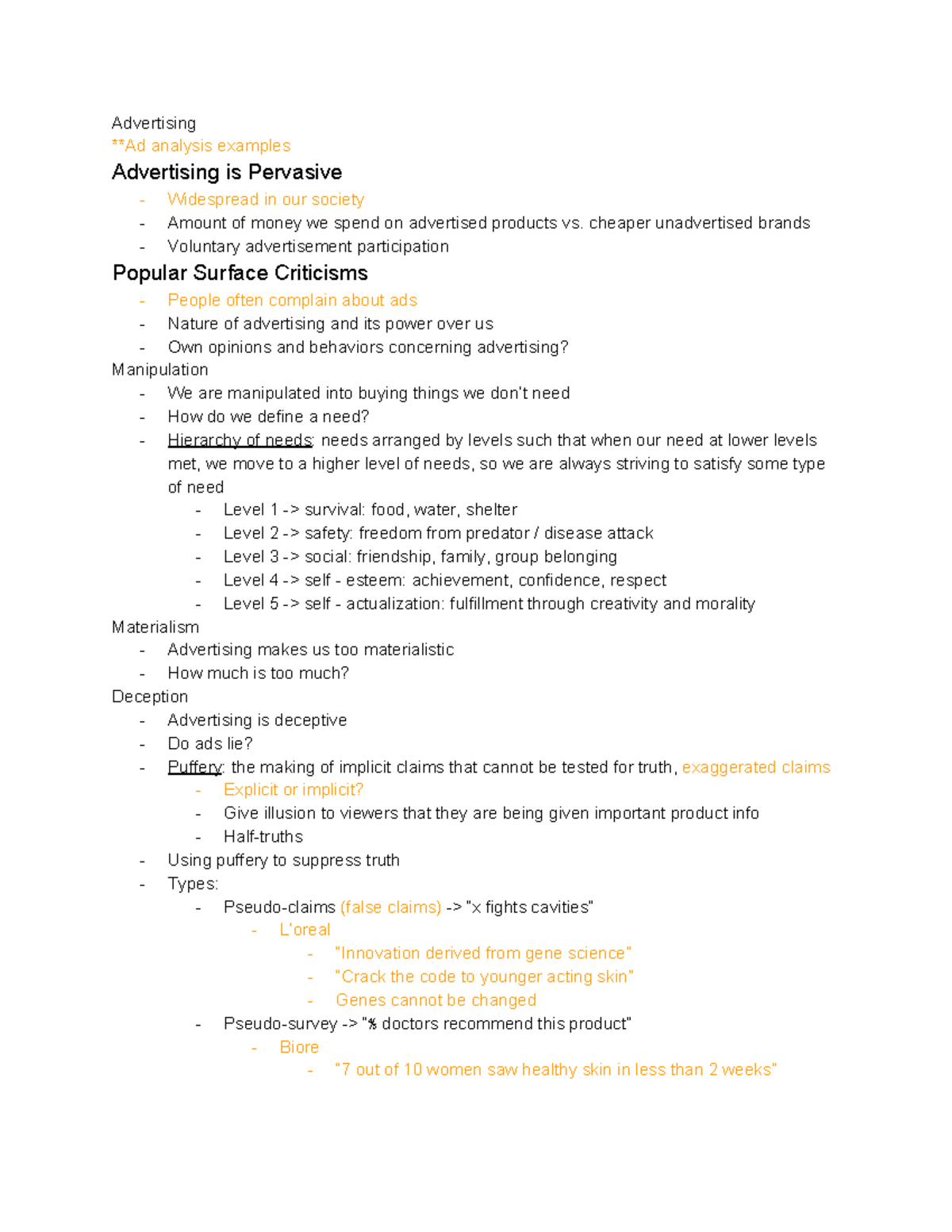 Advertising and Product Placing - Advertising **Ad analysis examples ...