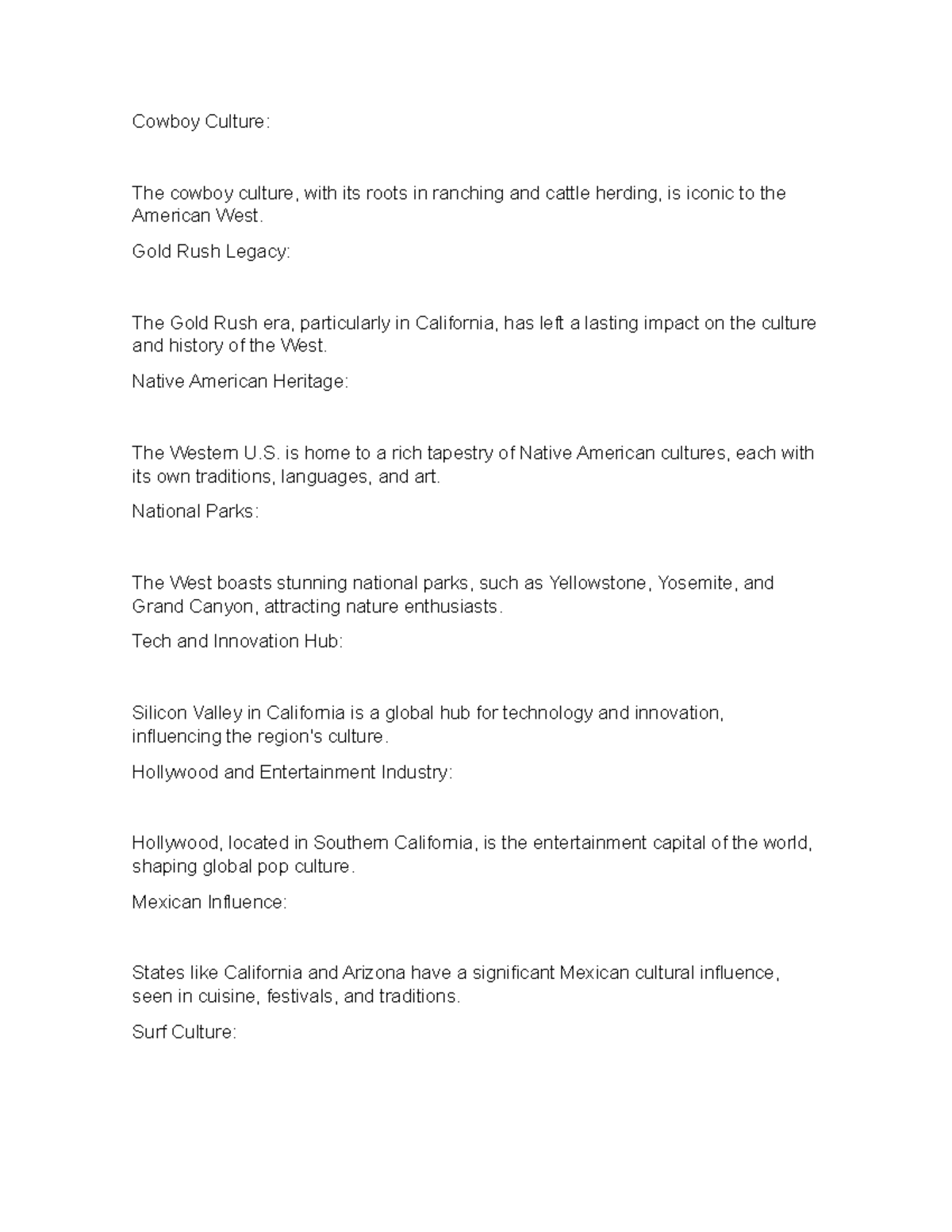 L6 - Documento - Cowboy Culture: The cowboy culture, with its roots in ...