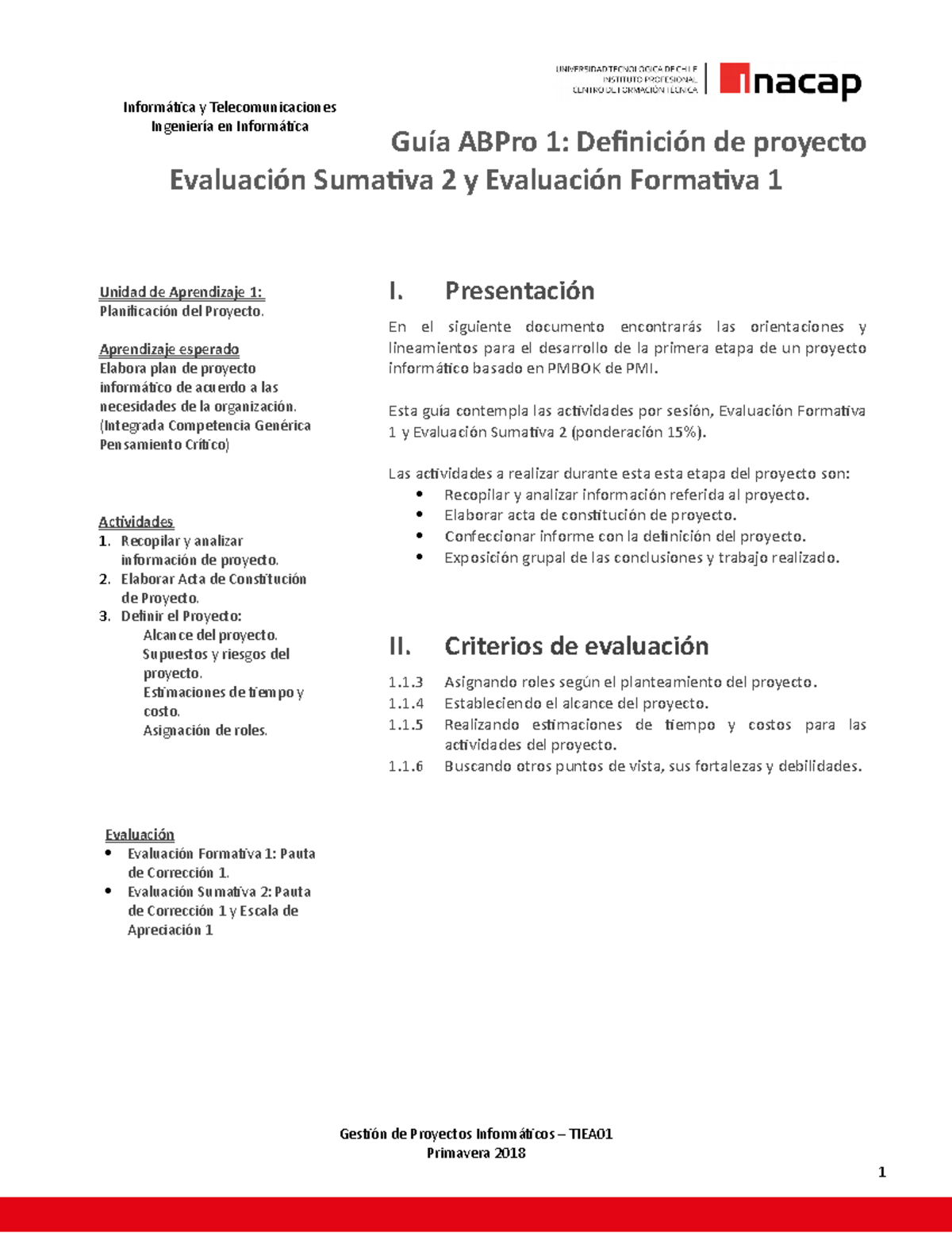 U1 ES2 ABPro 1 - Prueba plantilla - Guía ABPro 1: Definición de ...