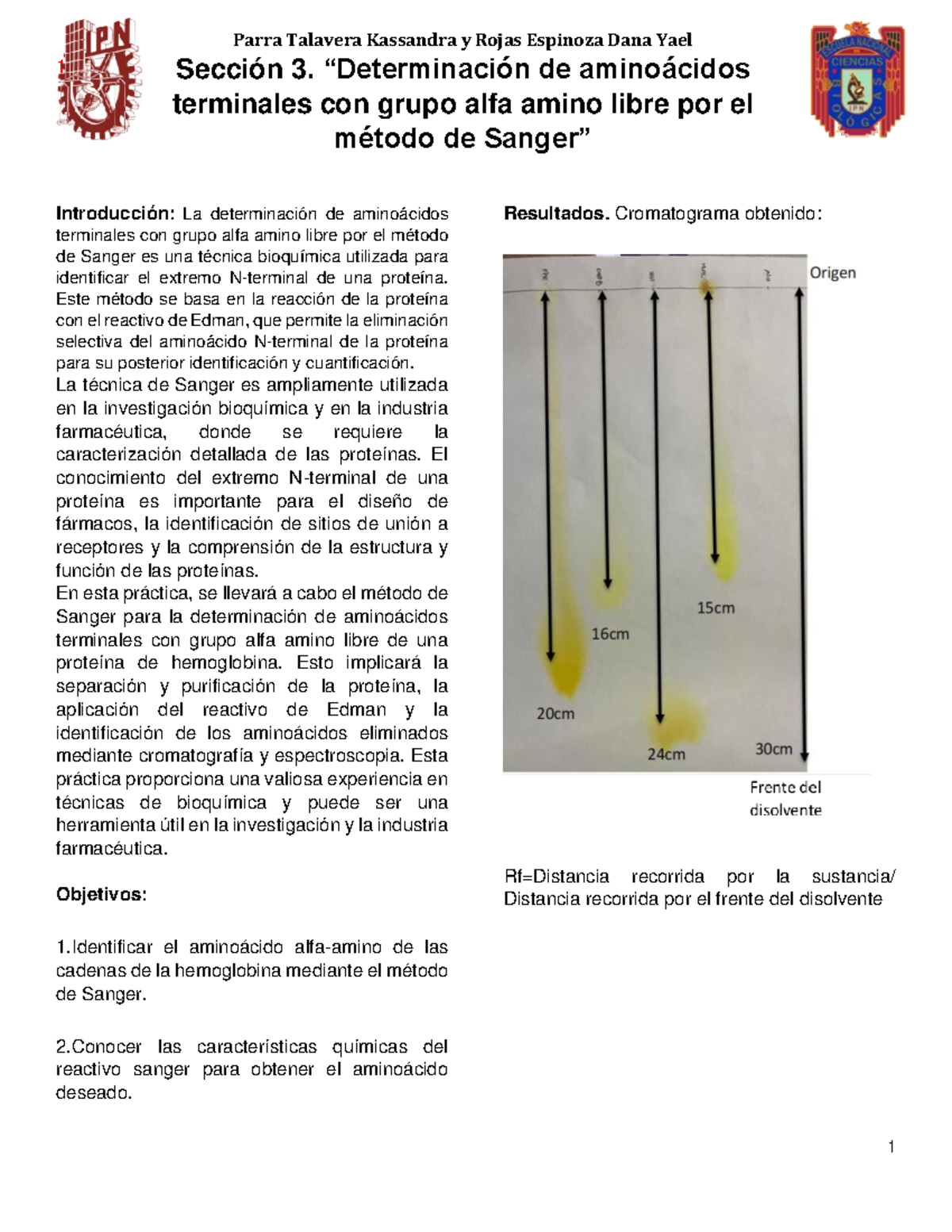 Metodo de Sanger - 1 1 Parra Talavera Kassandra y Rojas Espinoza Dana ...