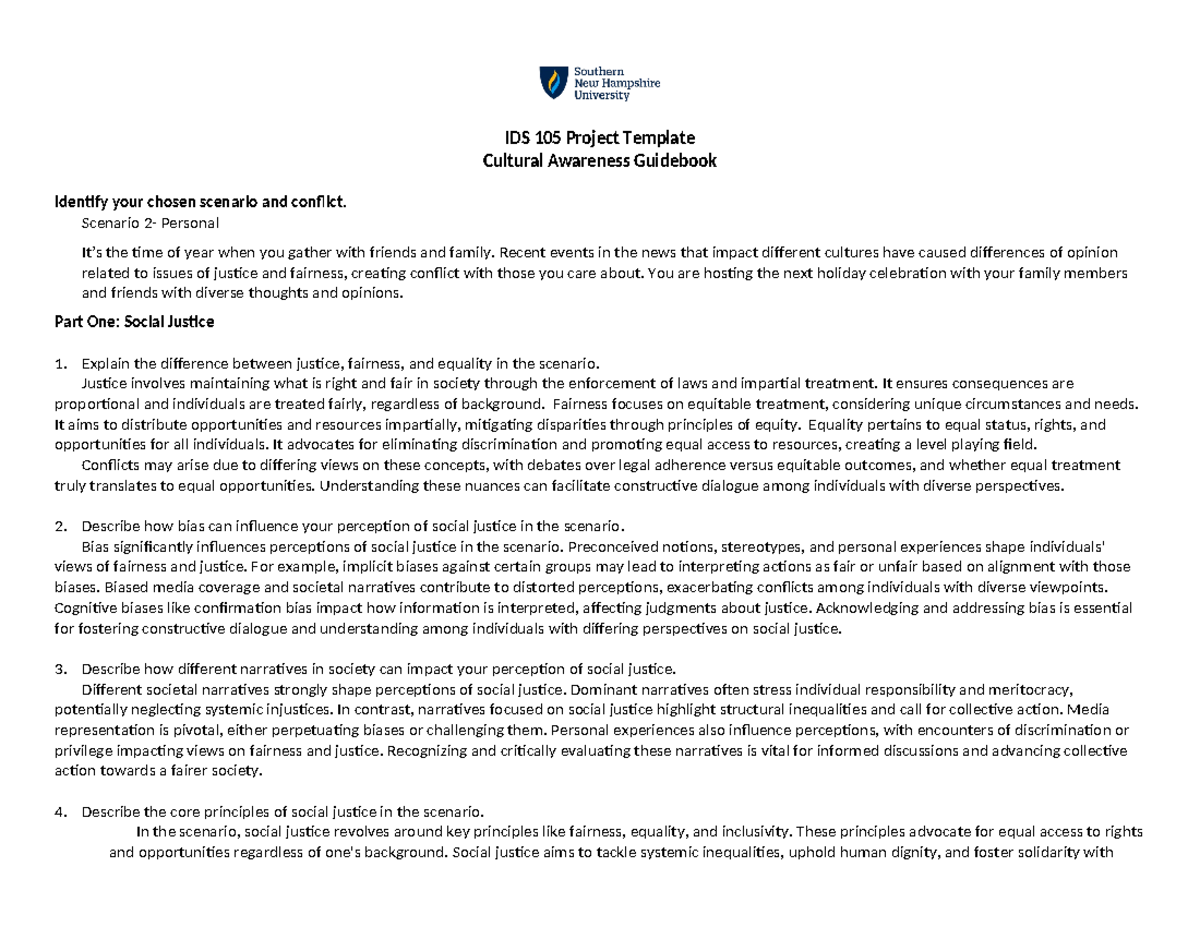 IDS 105 Project Final Project - IDS 105 Project Template Cultural Awareness Guidebook Identify ...