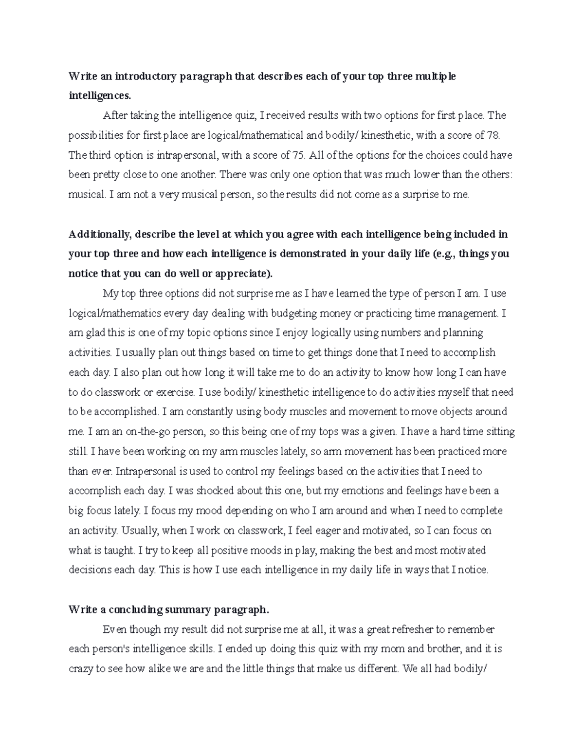 2.3 Assignment varied form - Write an introductory paragraph that ...