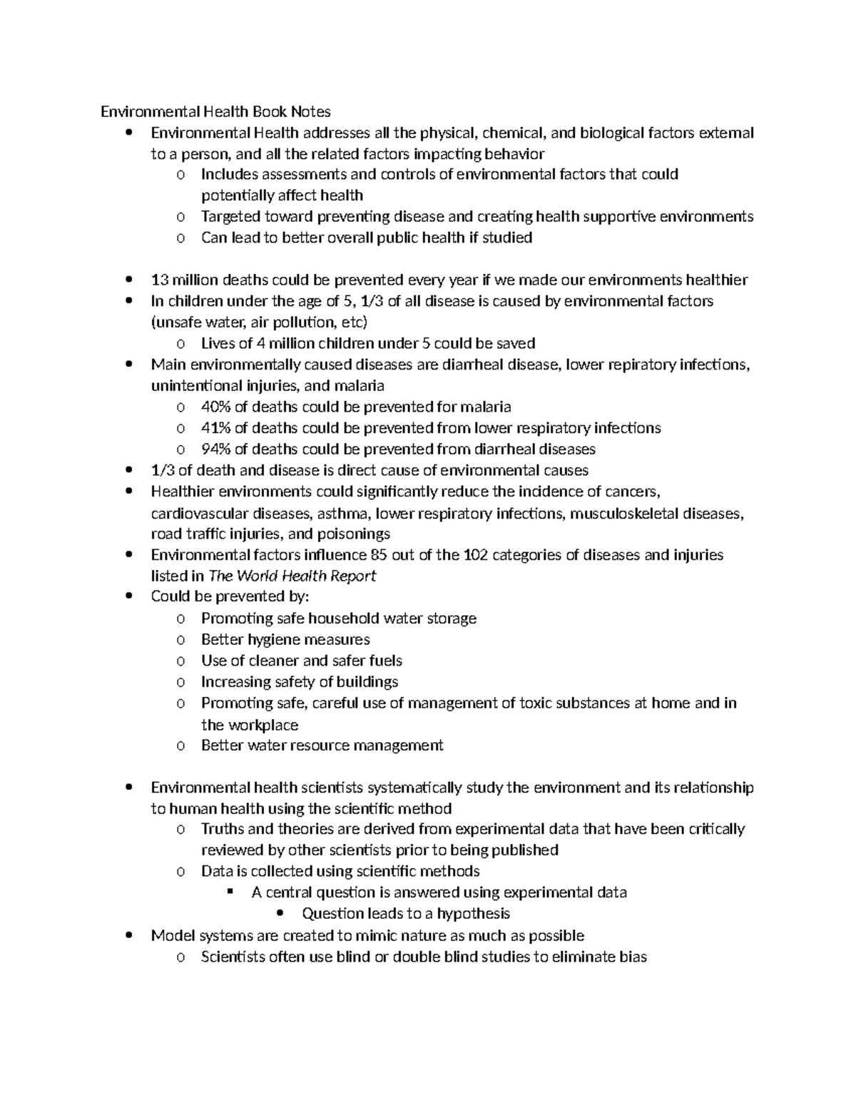 Notes - Environmental Health Book Notes Environmental Health addresses ...