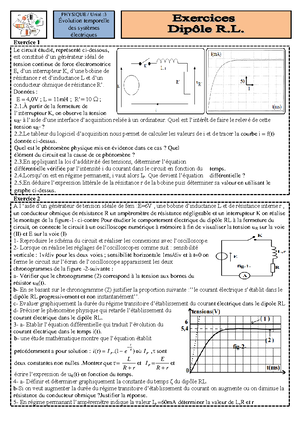 Dipole rl cours 1 - Merci - PROF :Zakaryae Chriki Matière: - Studocu