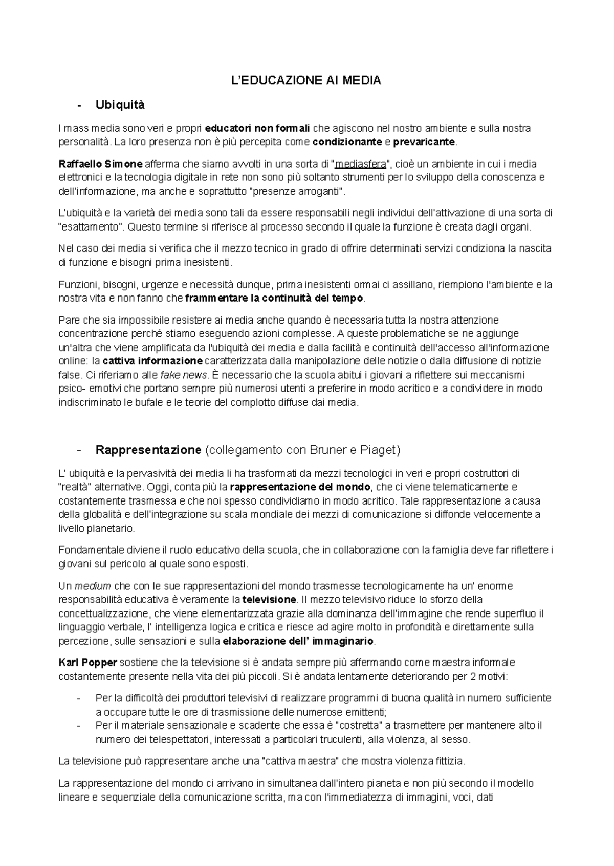 Scienze umane educazione ai media - L’EDUCAZIONE AI MEDIA - Ubiquità I ...