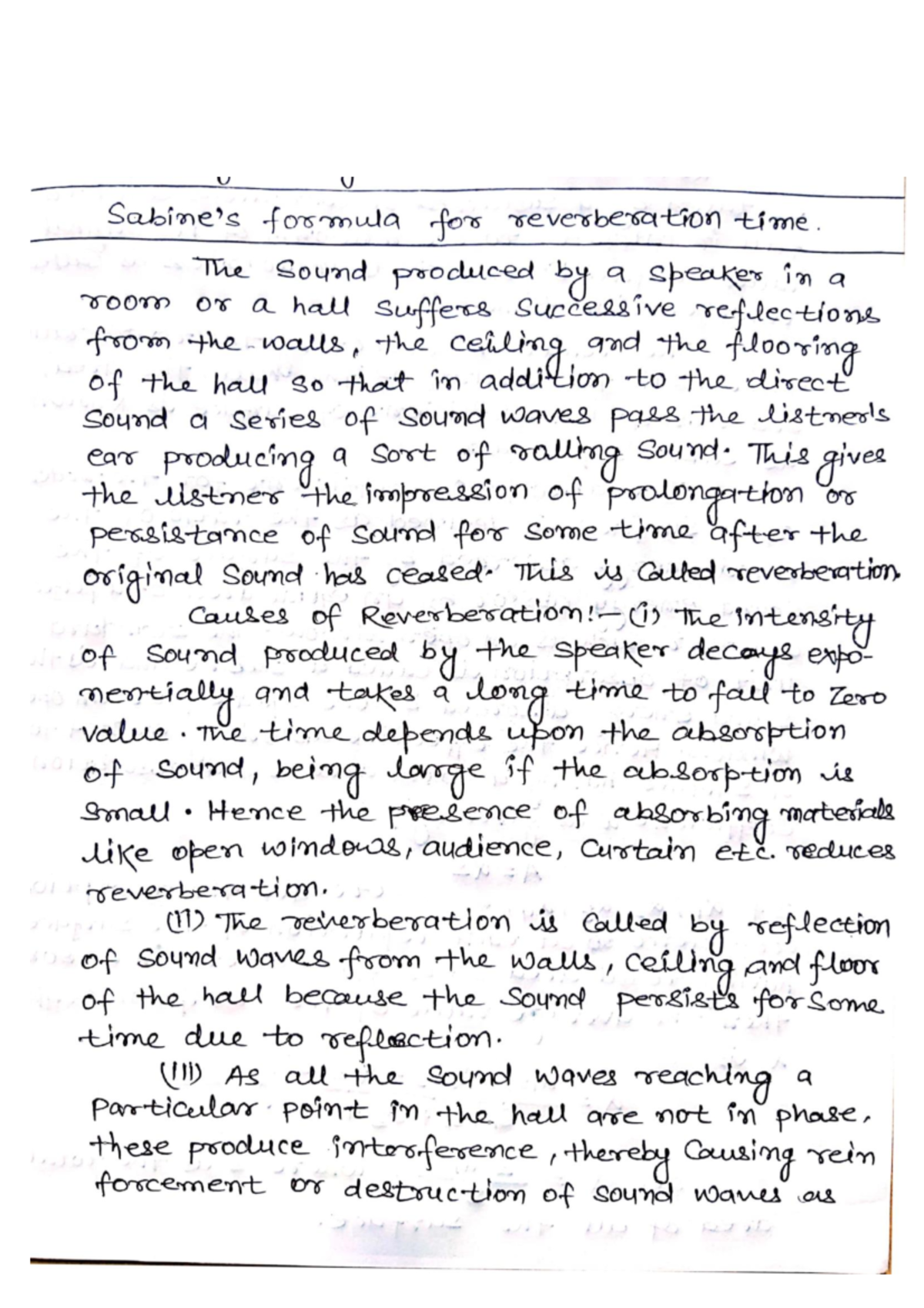 Sabine's formula for reverberation time - Physics - , raki a+FT0'Rfrma ...
