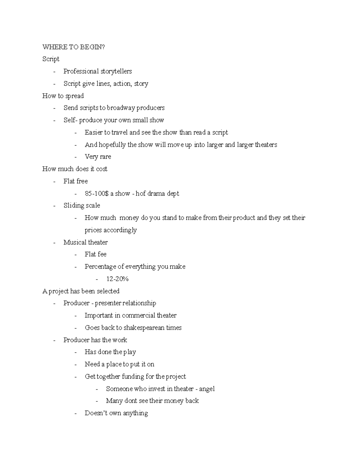 Drama five 1 - Jim Hart / Tom McCoy - WHERE TO BEGIN? Script ...