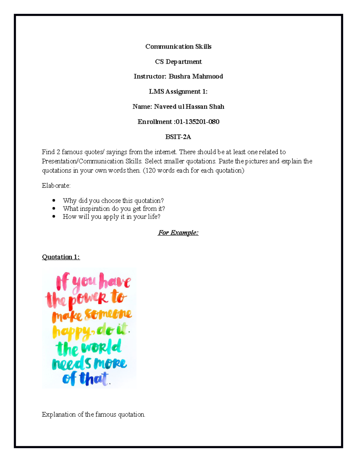 Assignment 1 08102020 114132 pm - Communication Skills CS Department ...