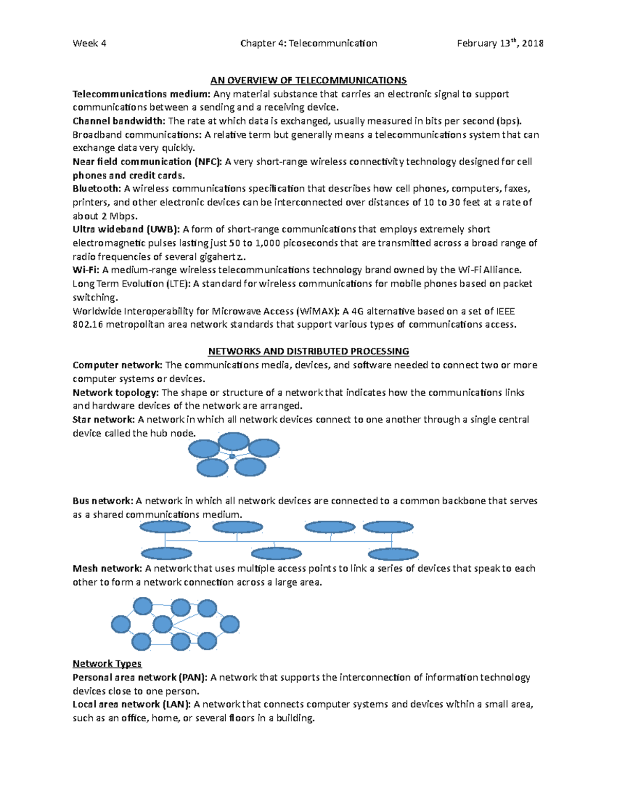 Overview Of Telecommunications - Week 4 Chapter 4: Telecommunication ...