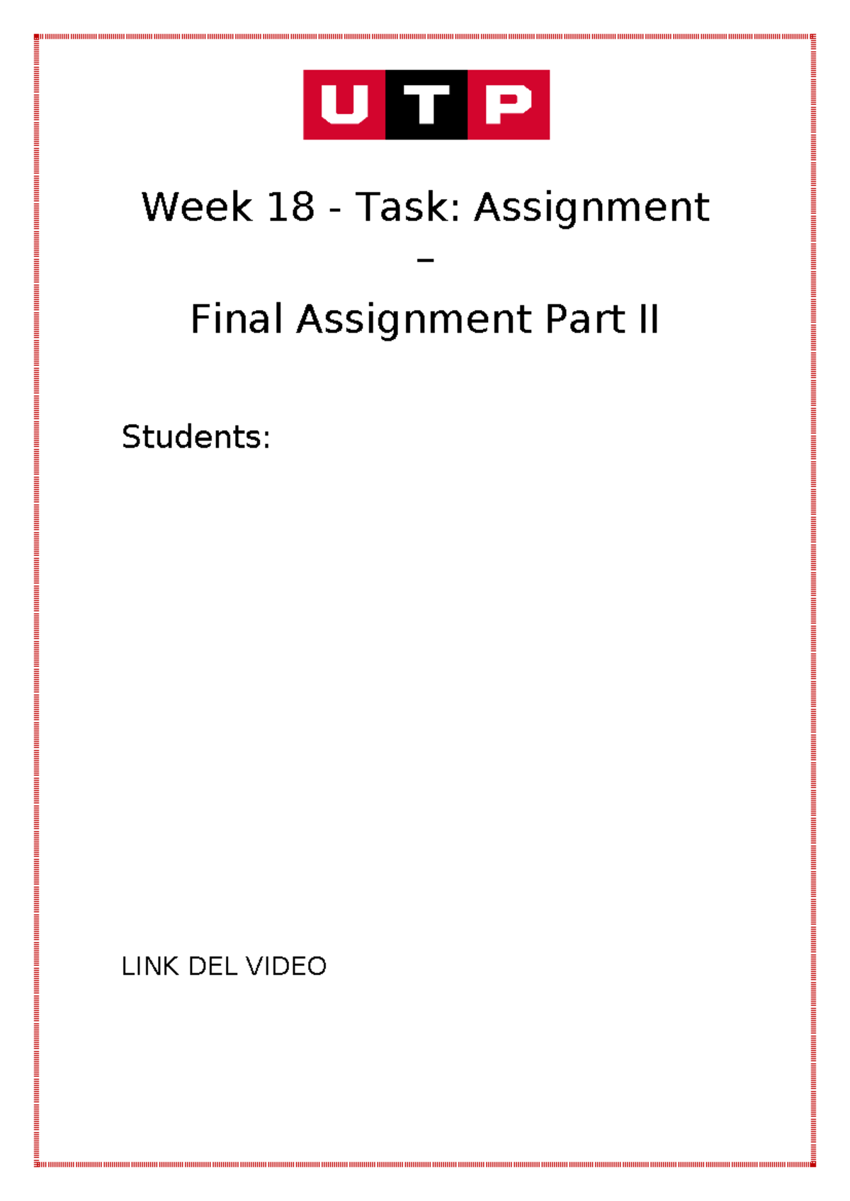 Week 18 Task Assignment - Final Assignment - Applying to Disney- Part II - Ingles II - Studocu