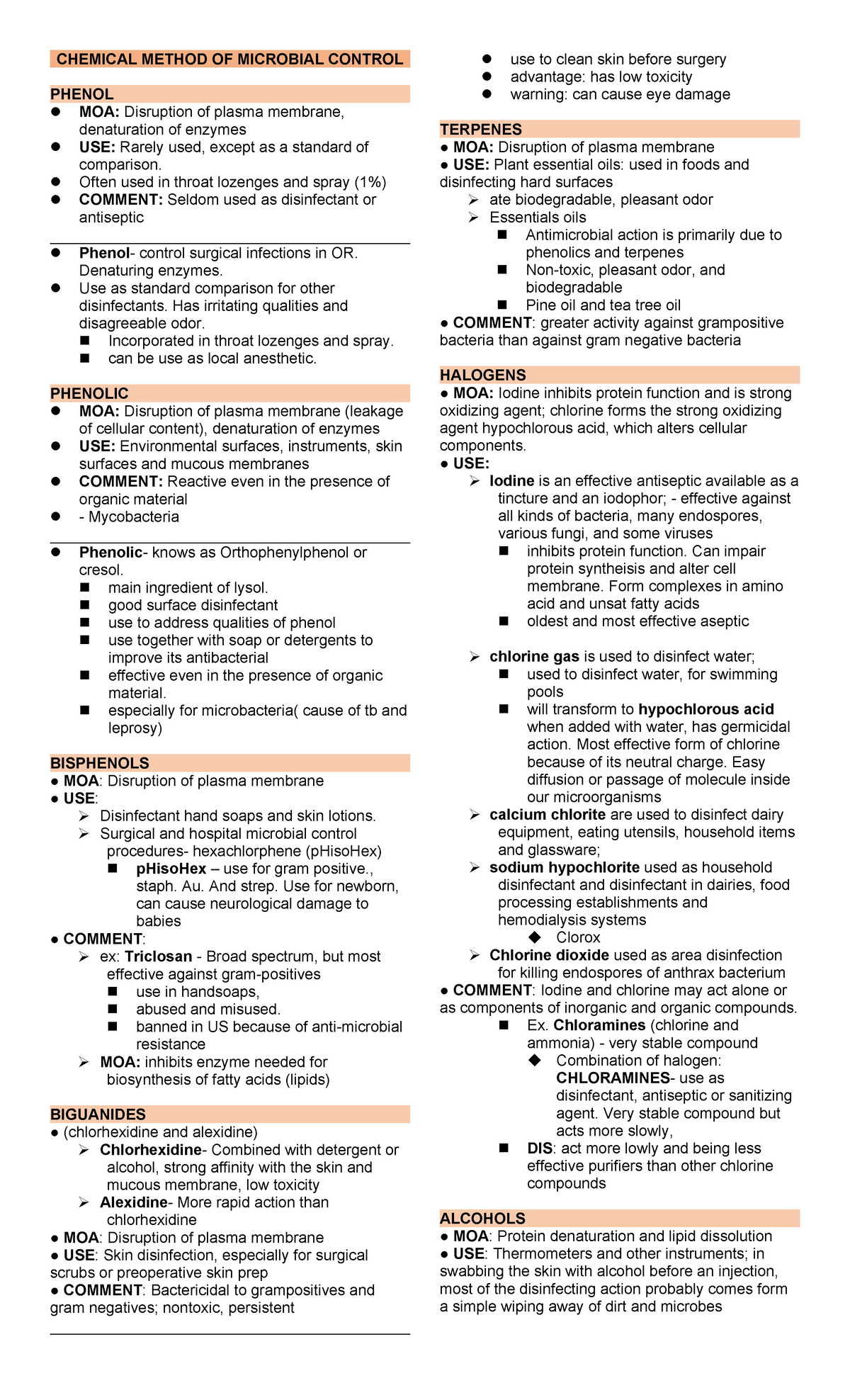 Chemical Method OF Microbial Control - CHEMICAL METHOD OF MICROBIAL ...