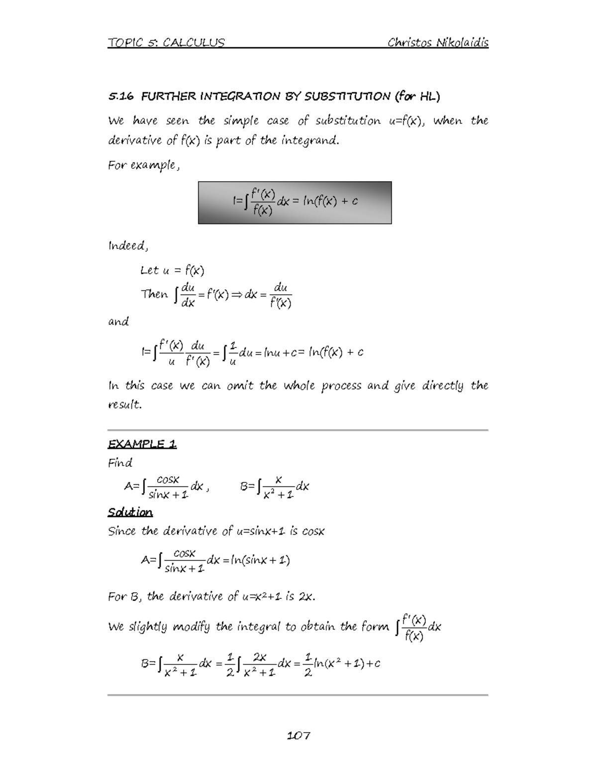Microsoft Word - Topic 5. Calculus - 5 FURTHER INTEGRATION BY ...