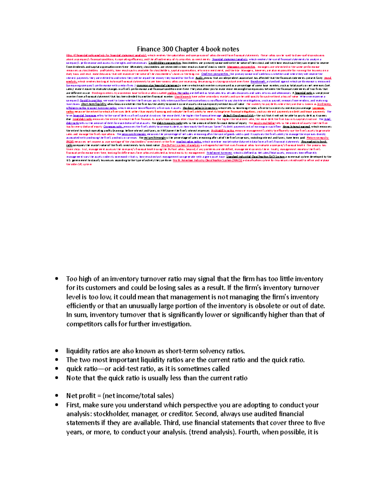 Finance 300 Chapter 4 book notes - Finance 300 Chapter 4 book notes ...