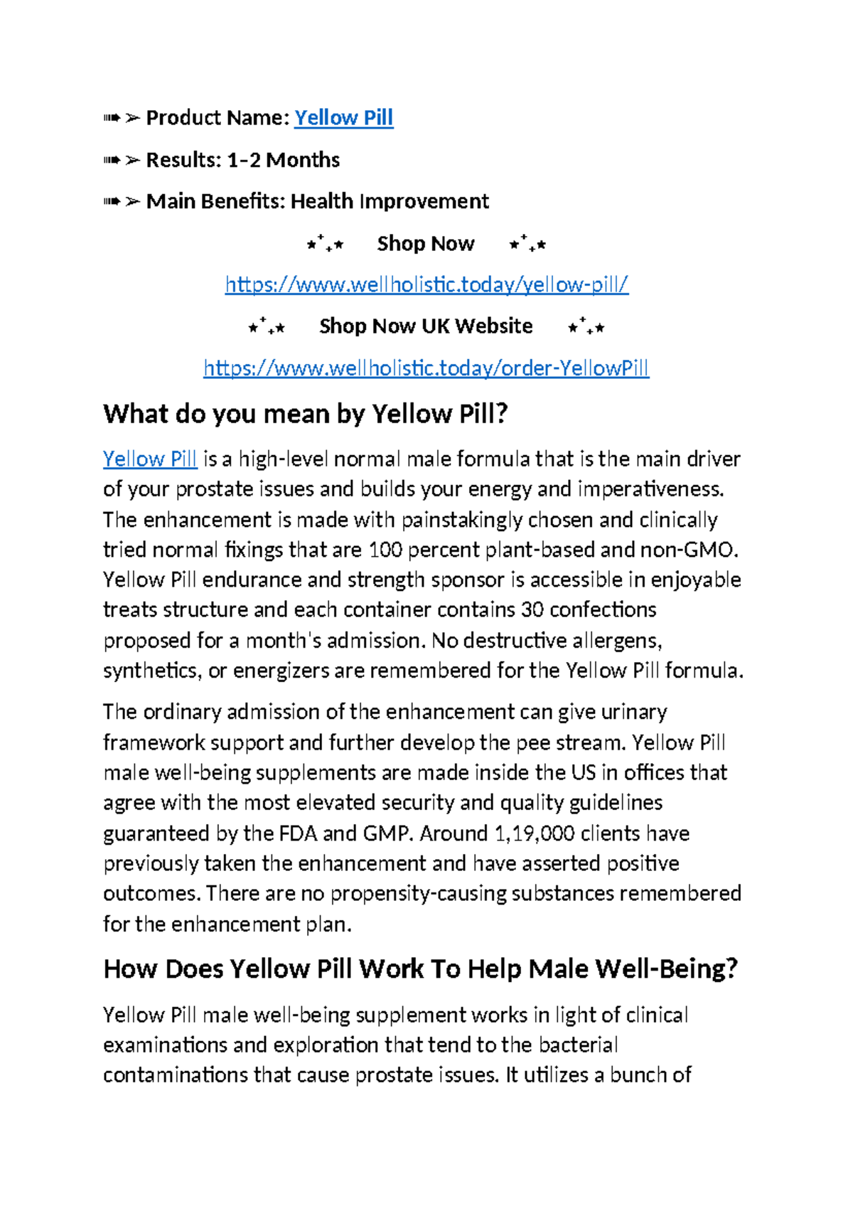 Yellow Pill 2 - Product Name: Yellow Pill Results: 1–2 Months Main ...
