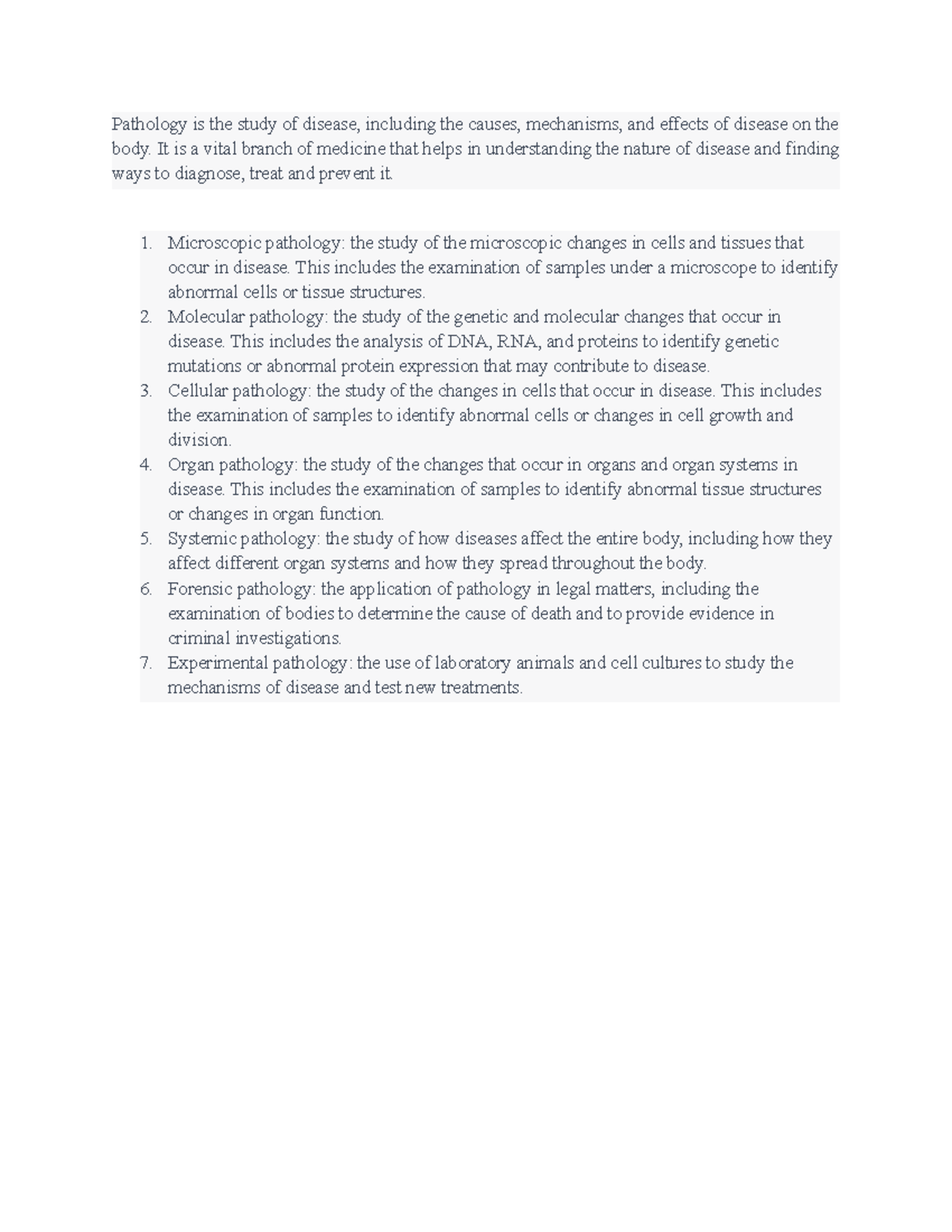 Pathology - Medical Terminology - Pathology is the study of disease ...