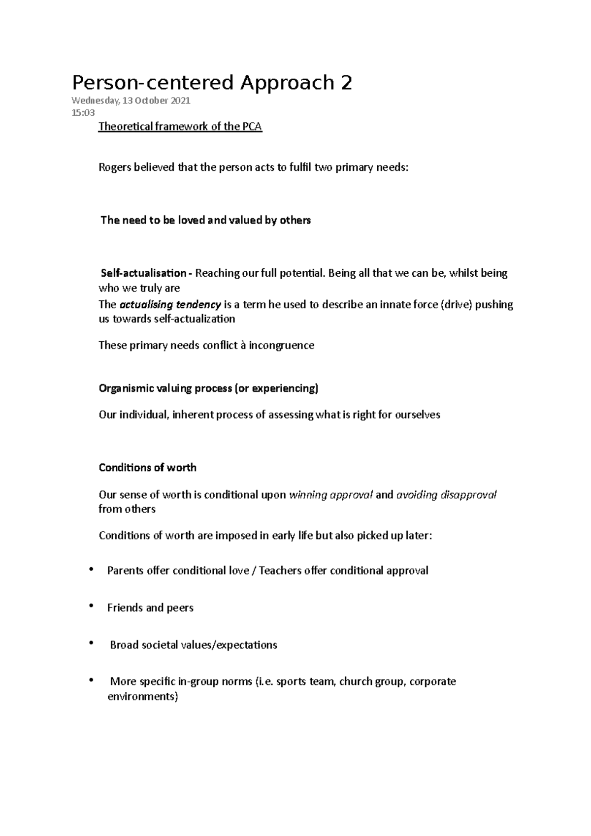 Person- centered approach 2 - Person-centered Approach 2 Wednesday, 13 ...