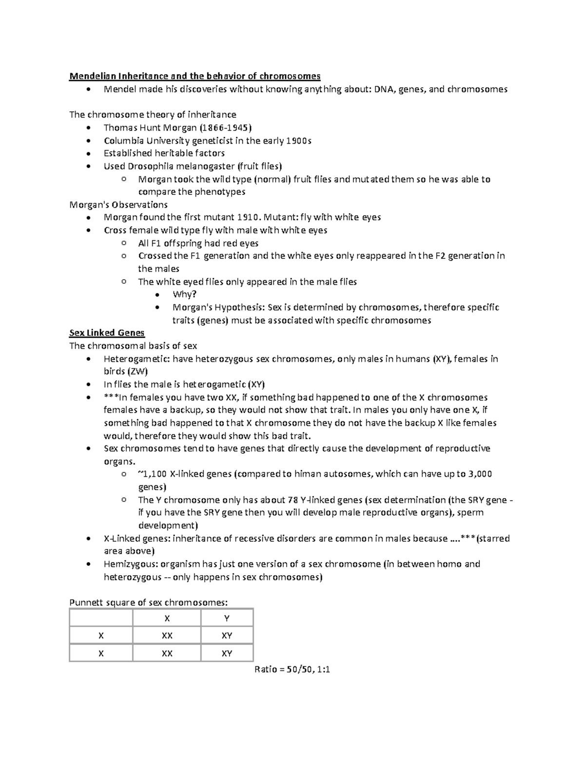 Lecture 26 notes - Mendelian Inheritance and the behavior of ...